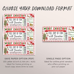 Christmas Fun Day Ticket Editable Template, Surprise Day of Fun With ...
