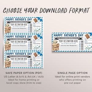 Fathers Day Surprise Boarding Pass Editable Template, Vacation Travel ...