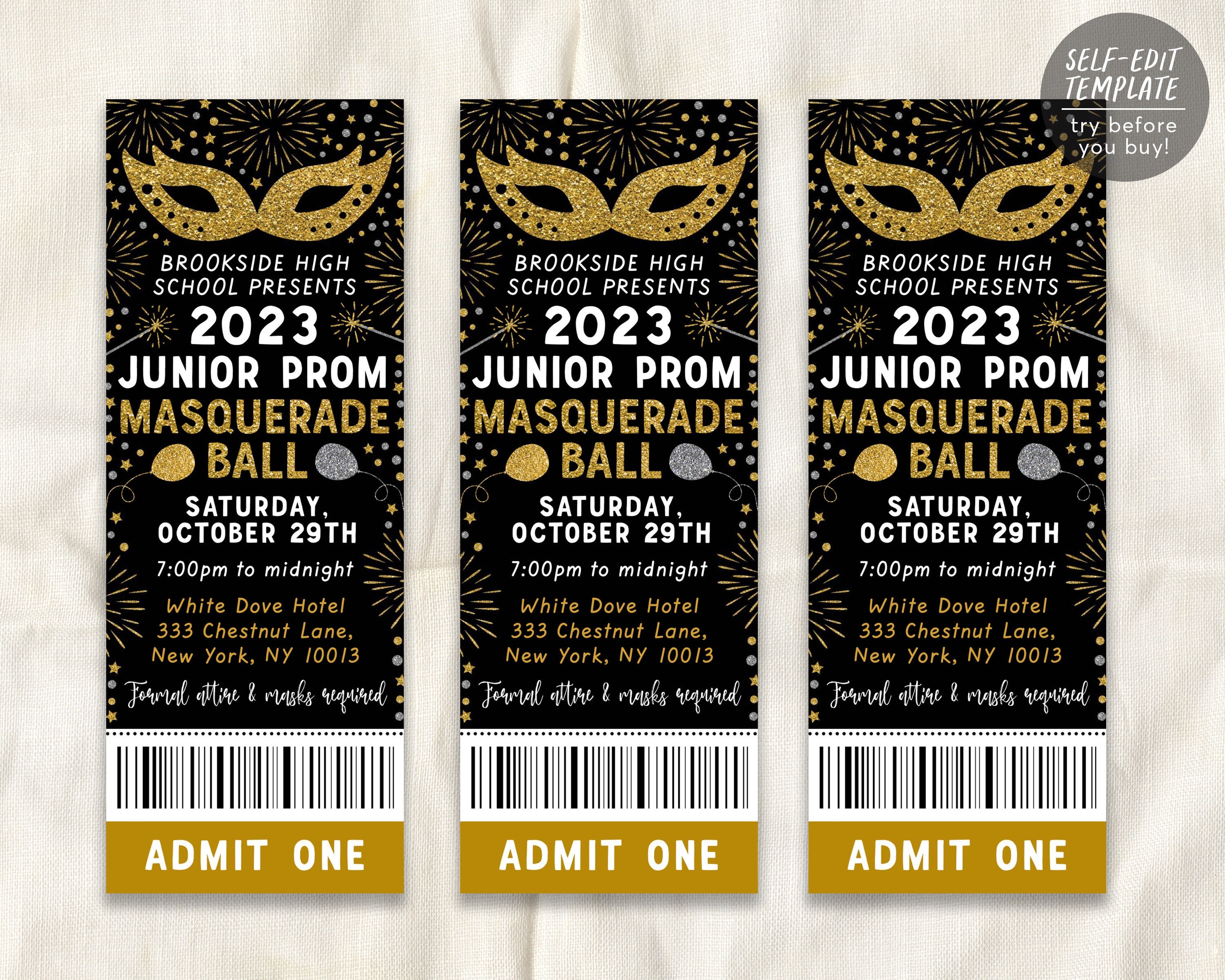Formal Masquerade Ball Invitations