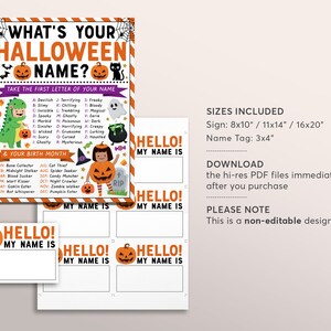 What's Your Halloween Name Game, Pumpkin Carving Party Activity With ...