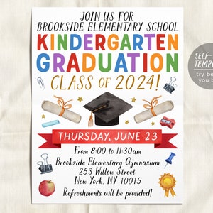 Kindergarten Graduation Ceremony BUNDLE Editable Template, Class ...