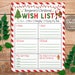 Christmas Wish List for Kids Editable Template, Personalized Holiday ...