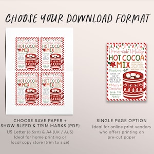 Hot Cocoa Christmas Gift Tag Editable Template, Holiday Hot Chocolate ...