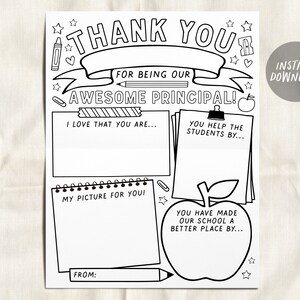 Principal Appreciation Day Thank You Printable, Vice Assistant ...