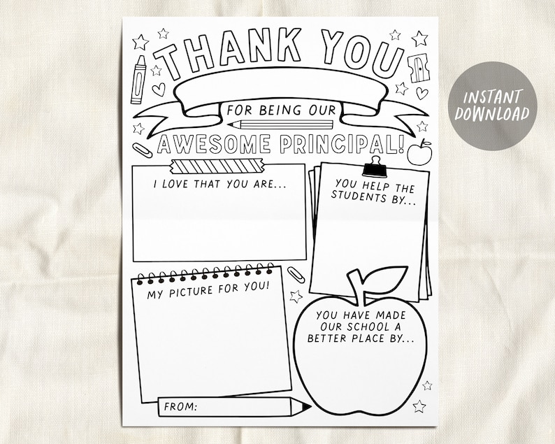 Principal Appreciation Day Thank You Printable, Vice Assistant ...