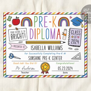 Pre-k Graduation Ceremony BUNDLE Editable Template, Preschool ...