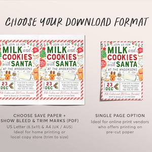 Milk and Cookies With Santa Invitation Editable Template, Christmas ...