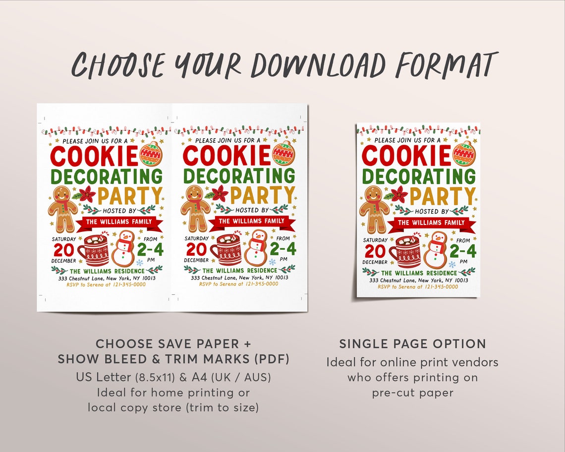 Cookie Decorating Party Invitation Editable Template - Etsy