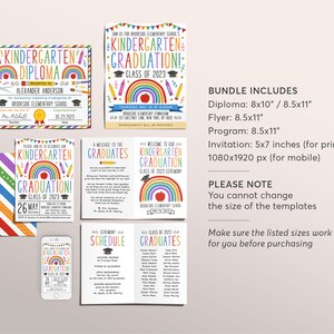 Kindergarten Graduation Ceremony BUNDLE Editable Template, Class ...