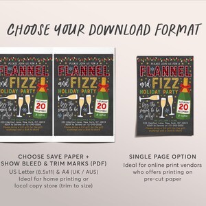 Flannel and Fizz Christmas Invitation Editable Template, Pjs and ...