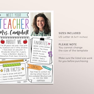 Meet the Teacher Editable Template, Back to School Welcome Letter ...