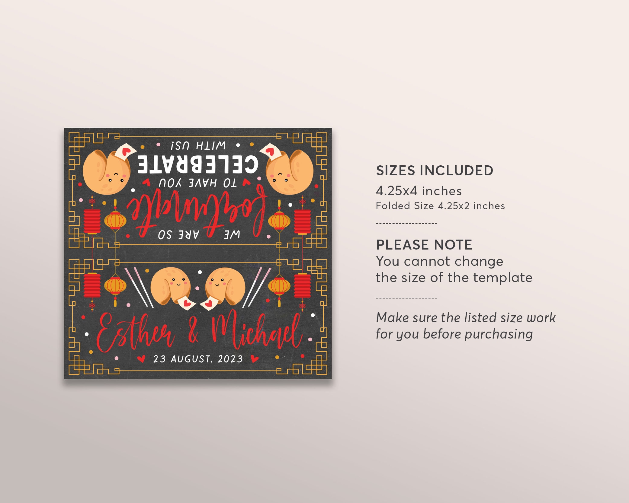 Fortune Cookie Wedding Favor Favours Gift Bag Toppers Editable - Etsy