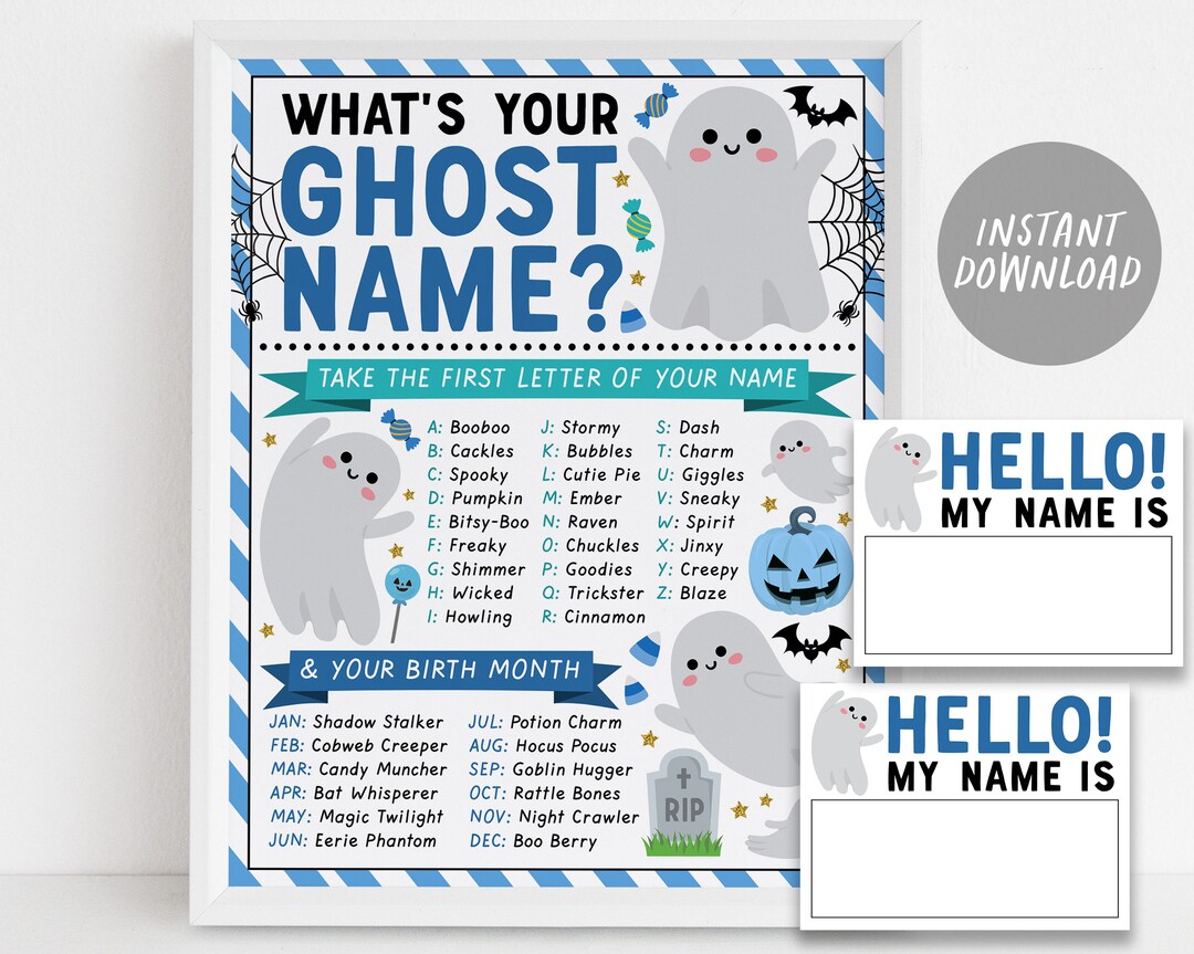 What's Your Ghost Name Game, Boy Spooktacular Halloween Decor, Pumpkin ...