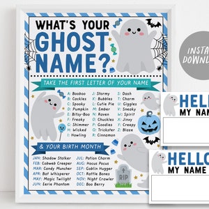 What's Your Ghost Name Game, Boy Spooktacular Halloween Decor, Pumpkin ...