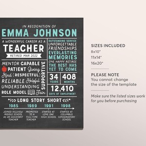 Editable Personalized Retirement Gift for Teacher, Retirement Gifts for ...