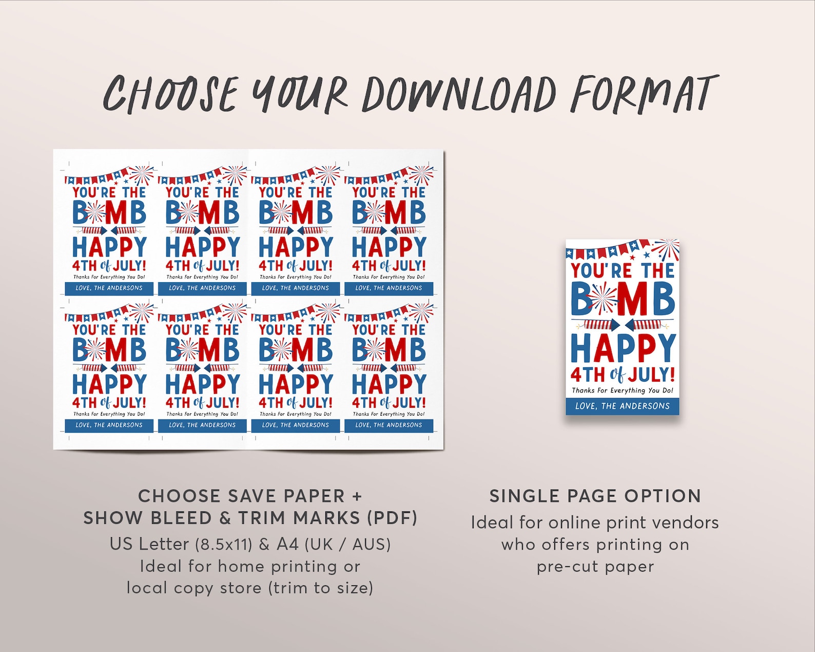 4th of July Gift Tag Editable Template, Patriotic Fourth of July You're ...