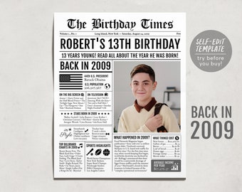 Back in 2009 Birthday - Etsy