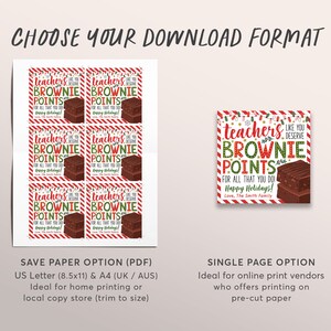 Chocolate Brownie Christmas Gift Tag Editable Template, Teachers ...