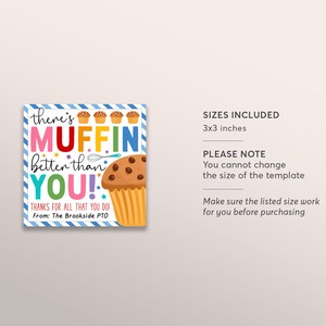 Muffin Gift Tag Editable Template, There's Muffin Better Than You Favor ...