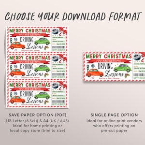 Christmas Driving Lessons Gift Certificate Editable Template, Surprise ...