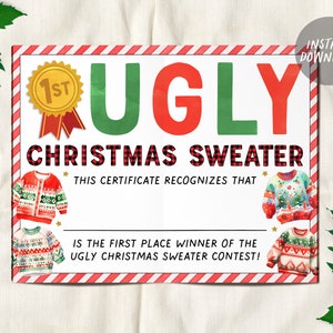 Christmas Ugly Sweater Party Decorations BUNDLE, Ugly Sweater Contest ...
