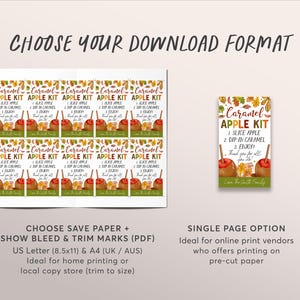 Caramel Apple Kit Tags Editable Template, Fall Caramel Apple Gift ...