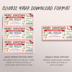 Christmas Ear Piercing Gift Voucher Editable Template, Surprise Gift ...