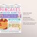 Pancakes With Easter Bunny Flyer Editable Template, Spring Breakfast ...