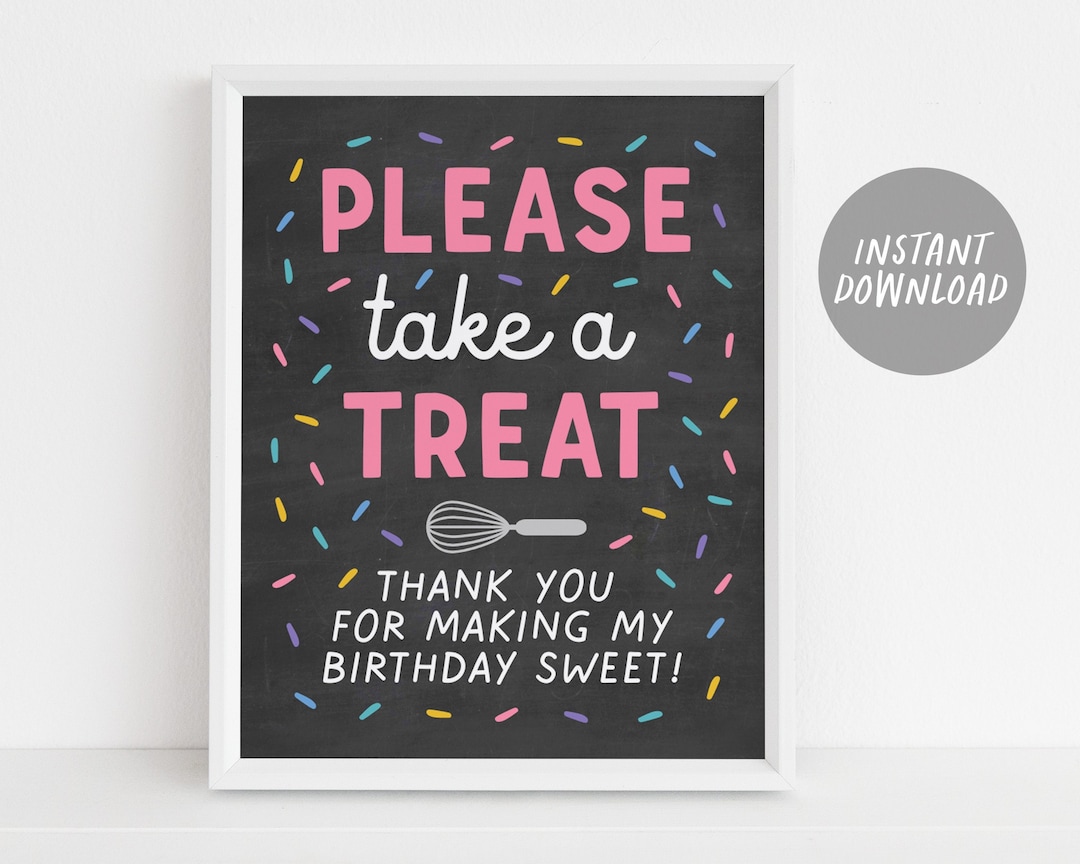 Take A Treat Sign Printable, Cupcake Decorating Birthday Party, Kids ...