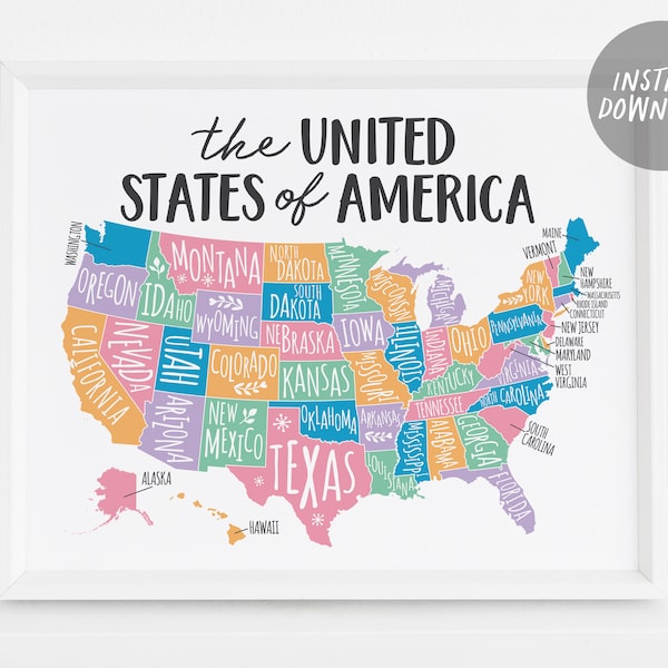 Usa Map - Etsy
