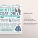 Winter Coat Drive Flyer Editable Template, Holiday Coat Drive Charity ...