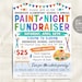 Paint Night Fundraiser Flyer Editable Template, Family Art Night ...