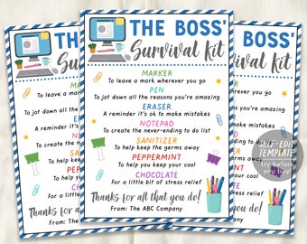 Happy Boss' Day Gift Tag Printable Best Boss Gift Favor - Etsy