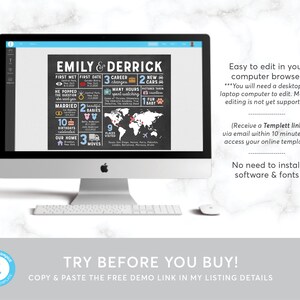 Editable Our Love Story Timeline Chalkboard Template - Etsy