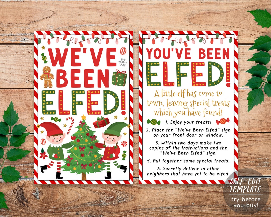 We've Been Elfed Christmas Game Editable Template, You've Been Elfed ...