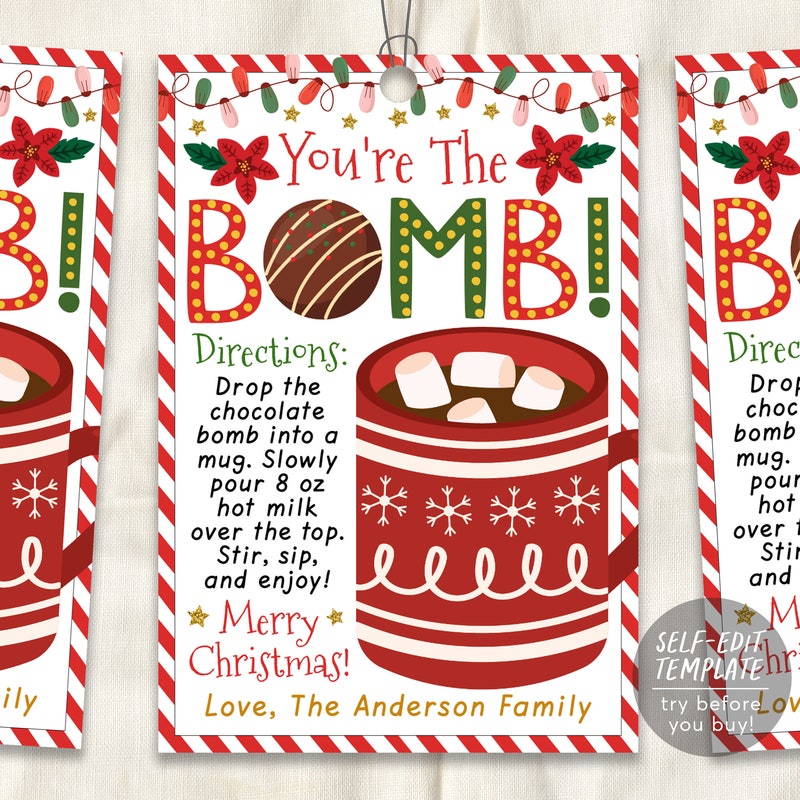 Hot Cocoa Bomb Tag - Etsy