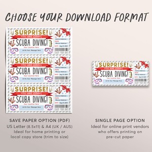 Scuba Diving Ticket Editable Template, Surprise Snorkeling Experience ...