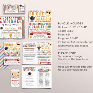 Kindergarten Graduation Ceremony BUNDLE Editable Template, Class ...