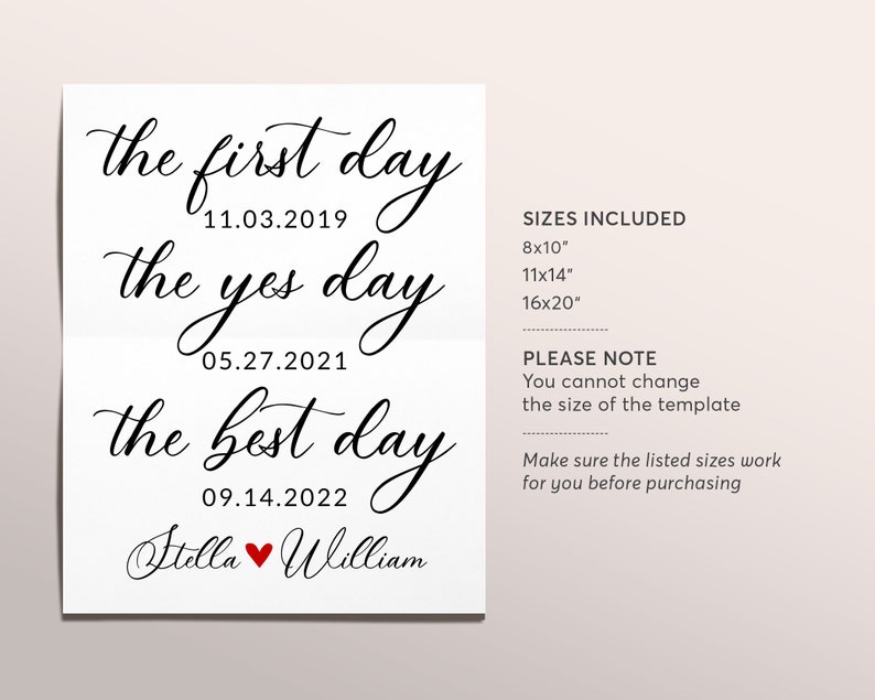 The First Day the Yes Day the Best Day Sign Editable Template - Etsy