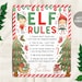 Elf Rules Sign, Elf Rules to Follow, Elf Do Not Touch Me Arrival ...