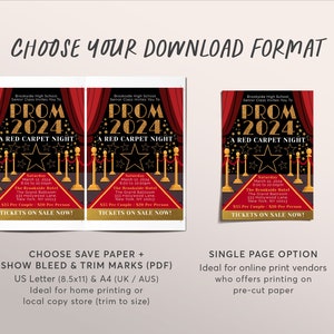 Red Carpet Prom School Dance Invitation Editable Template, Homecoming ...