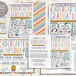Kindergarten Graduation Ceremony BUNDLE Editable Template, Class ...
