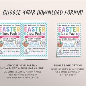 Easter Class Party Invitation Editable Template, Spring Celebration ...