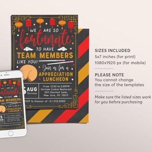 Fortune Cookie Appreciation Invitation Editable Template, Chinese Food ...
