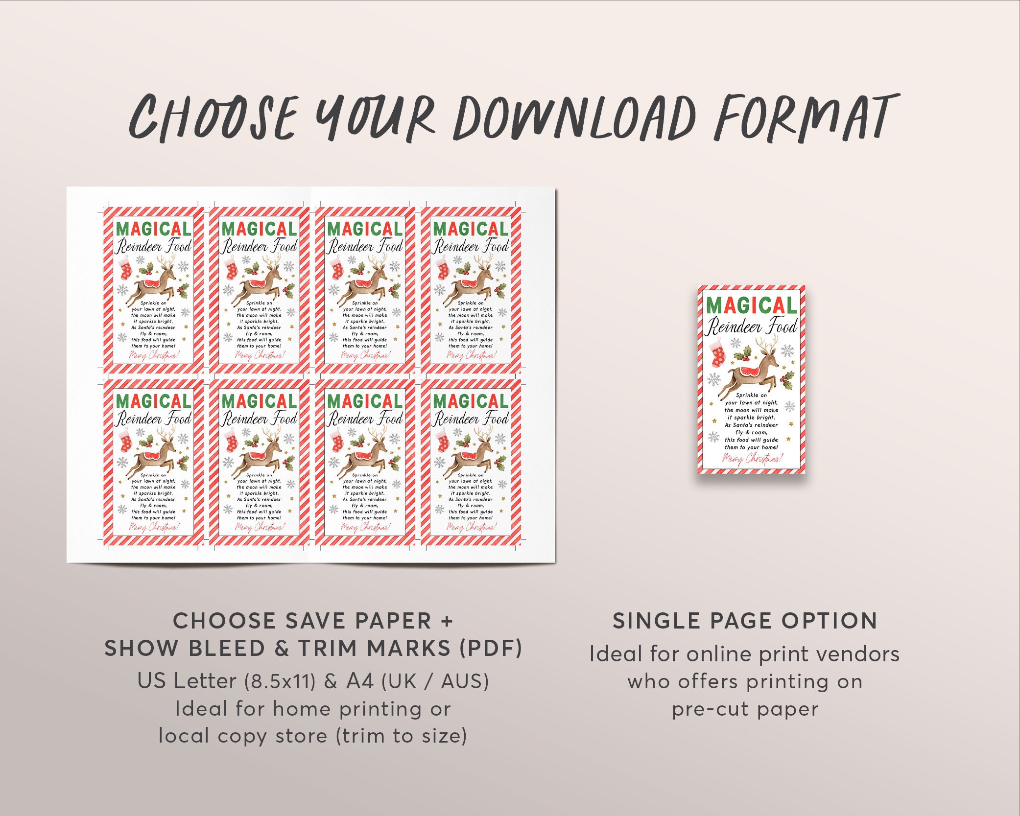 Magical Reindeer Food Tag Editable Template, Christmas Magic Reindeer ...