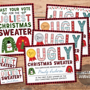 Christmas Ugly Sweater Party Decorations BUNDLE, Ugly Sweater Contest ...
