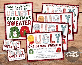 Editable Ugly Christmas Sweater Contest Flyer - Etsy