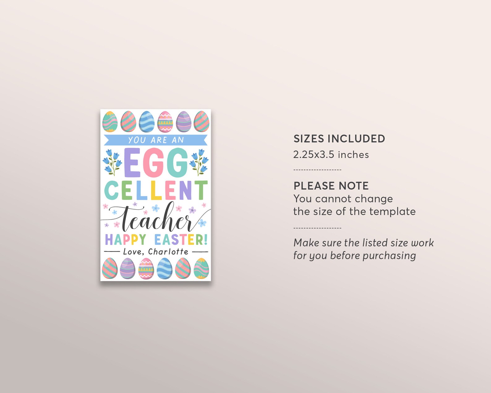 You Are Eggcellent Teacher Appreciation Gift Tag Editable Template ...
