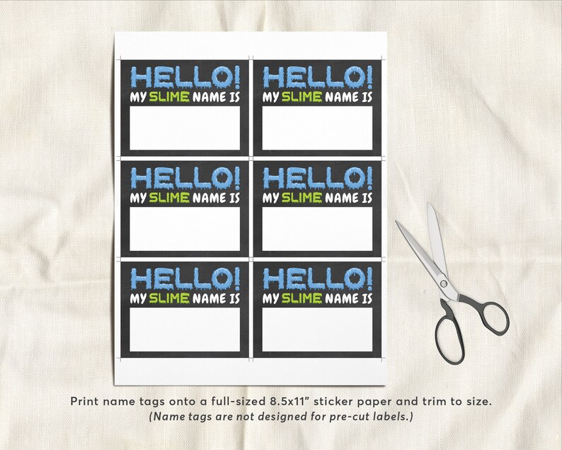 What's Your Slime Name BOY Poster Printable, Slime Party Game Decor ...
