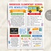 August PTO PTA Newsletter Flyer Editable Template, Summer Back to ...